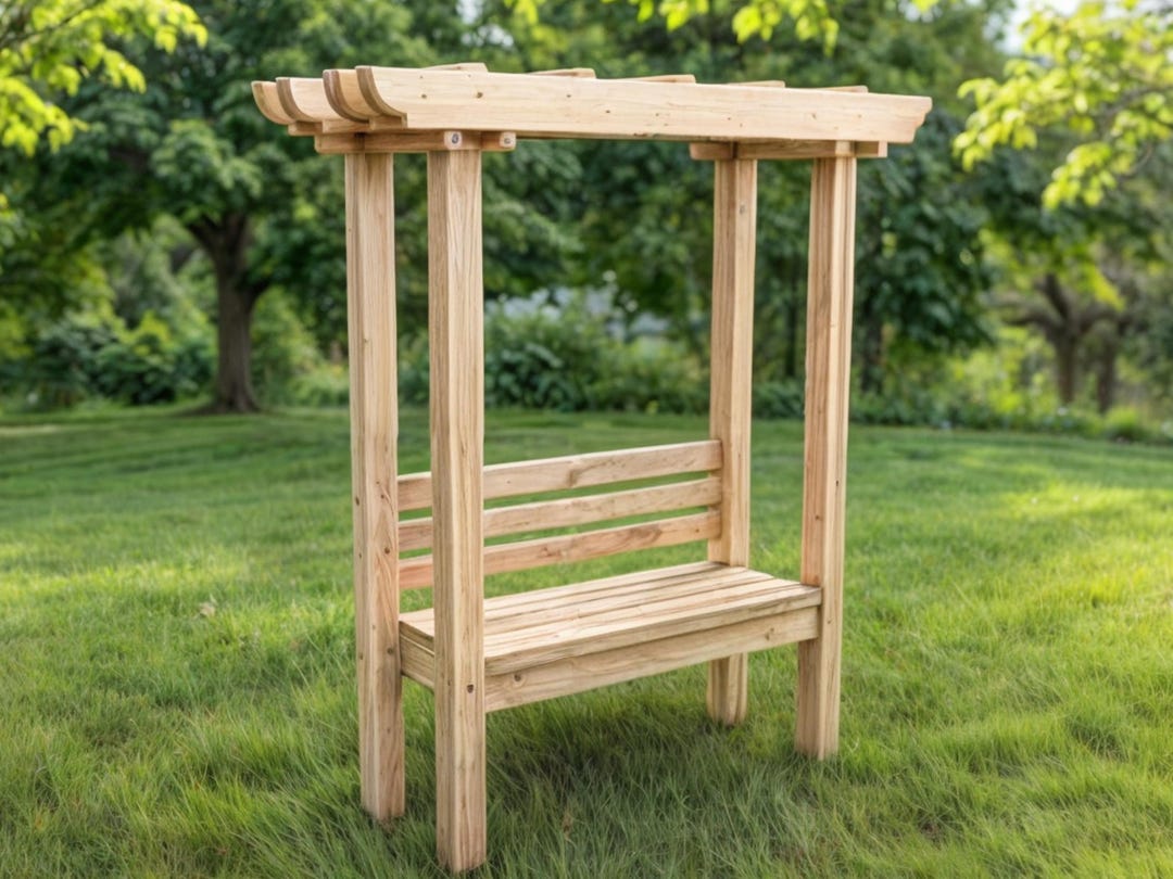 DIY Wood Arbor With Bench Plan Pdf, DIY Arbor Bench Plan, Garden Arbor ...