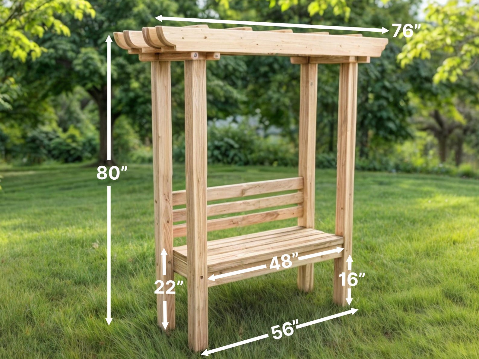 DIY Wood Arbor With Bench Plan Pdf, DIY Arbor Bench Plan, Garden Arbor ...