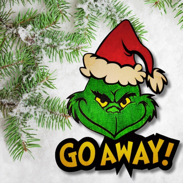 Grinch Go Away Door Sign DIGITAL DOWNLOAD - Etsy Canada