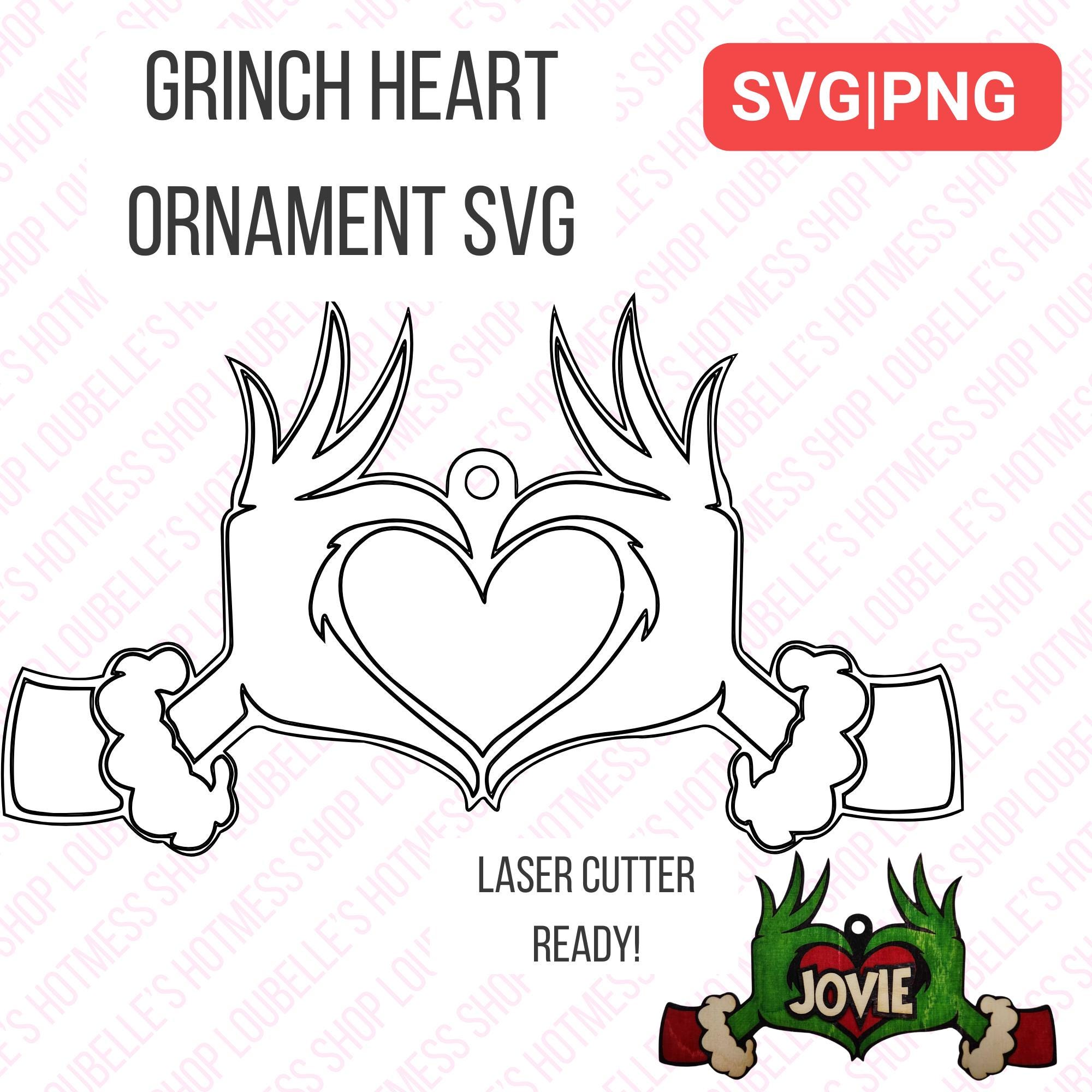 Personalized Grinch Heart Hands | Laser Cutter File | Digital File ...