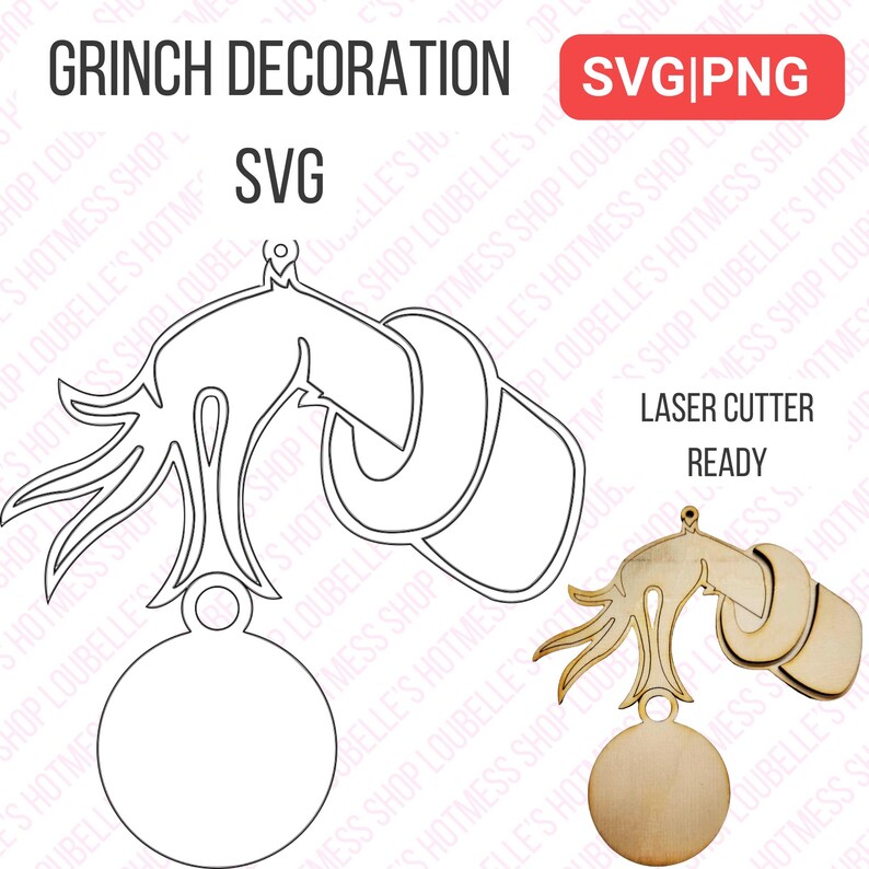 Grinch Decoration Natural Wood Laser Cutter Home Décor Unique Design - Etsy