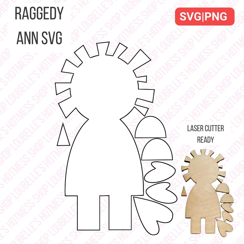Raggedy Ann SVG Laser Cutter Ready | Raggedy Ann Doll | Digital File - Etsy
