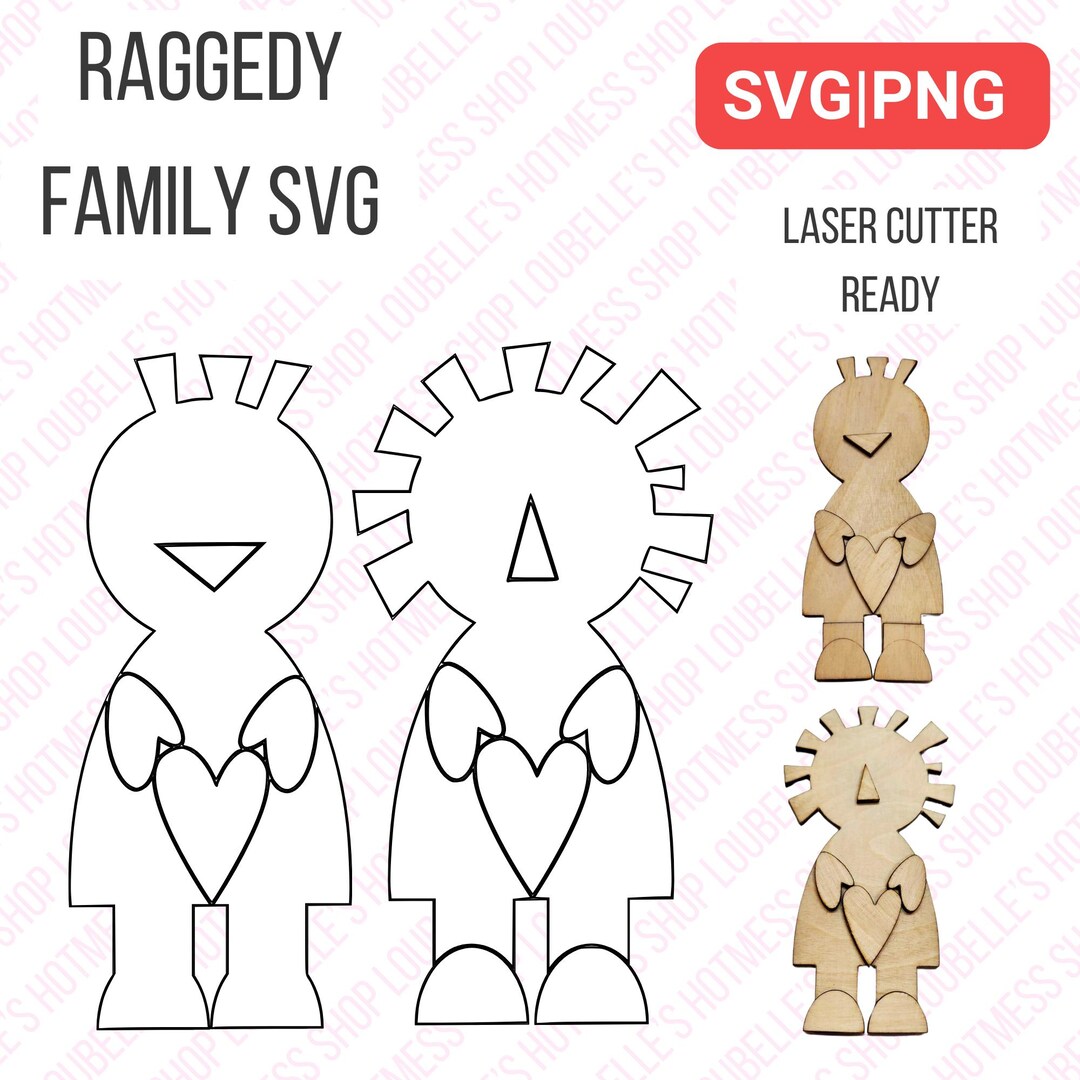 Raggedy Family SVG Laser Cut File | Raggedy Family Dolls | Digital File ...