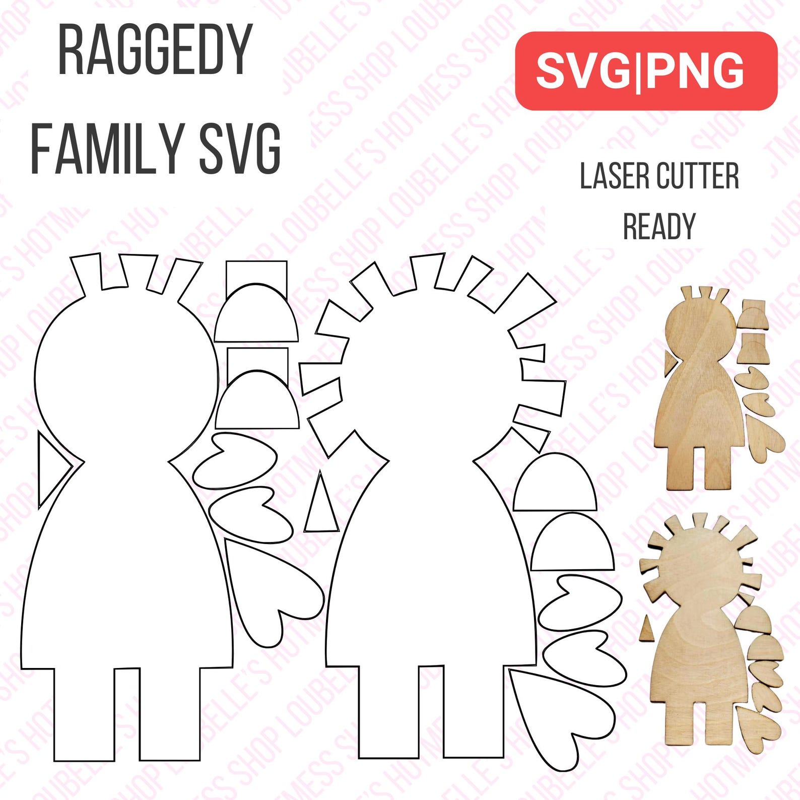 Raggedy Family SVG Laser Cut File | Raggedy Family Dolls | Digital File ...