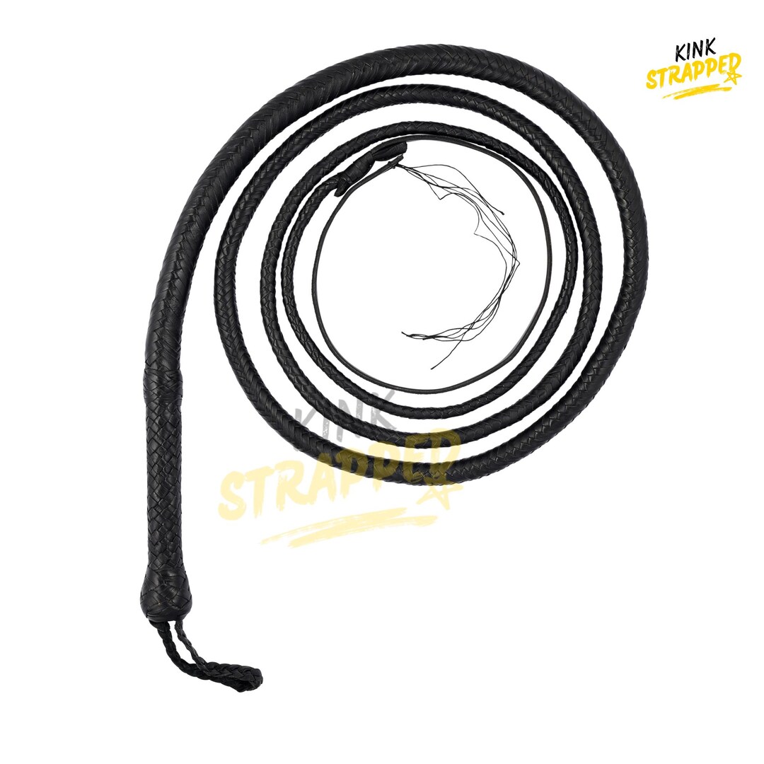 Premium Black Leather Bullwhip - Handcrafted Whip for Training ...