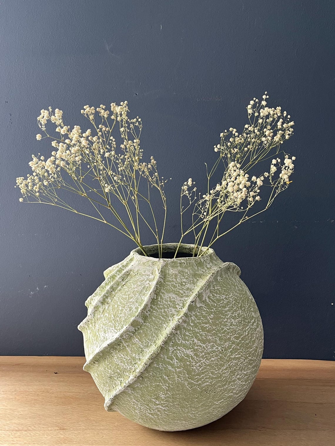 Globe Paper Mache Vase- Spherical Vessel- Minimalistic Vase- Recycled ...