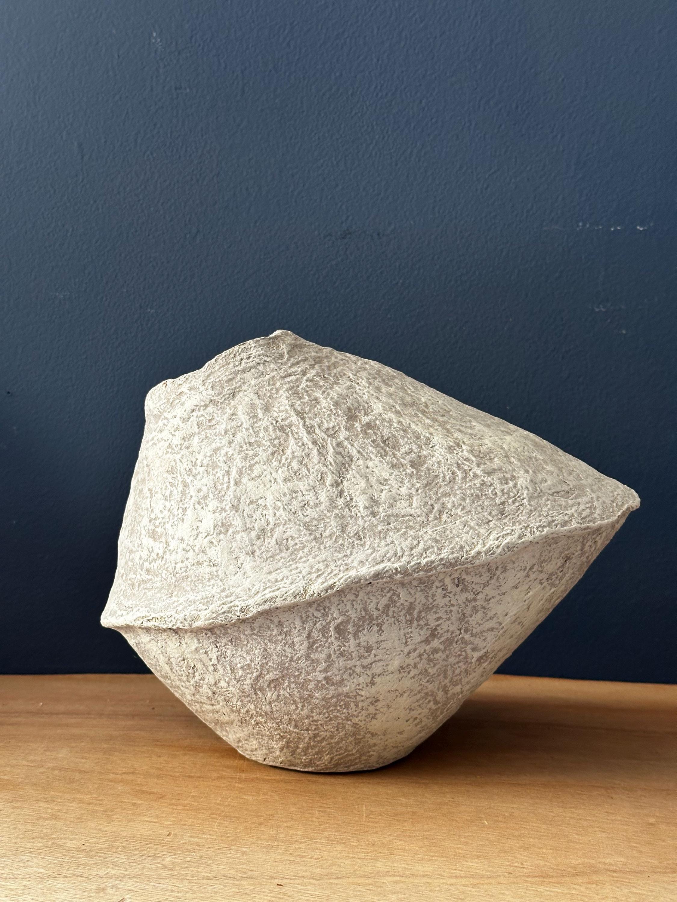 Paper Mache Vase Unique Formed Vessel Decorative Vase Dry Flower Holder ...