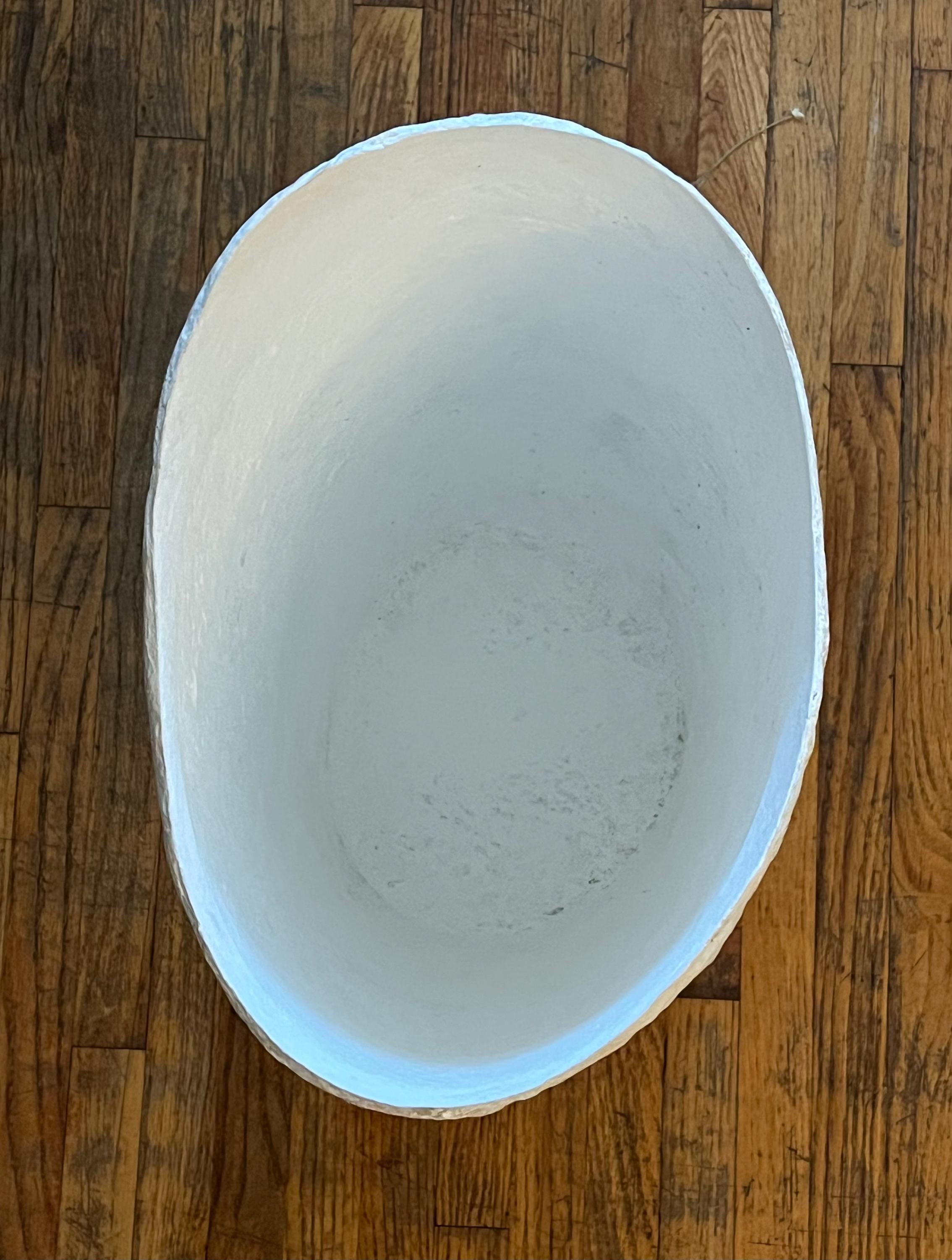 Tall Paper Mache Vase - Oval Floor Vase - Coastal Style Vessel- Paper ...
