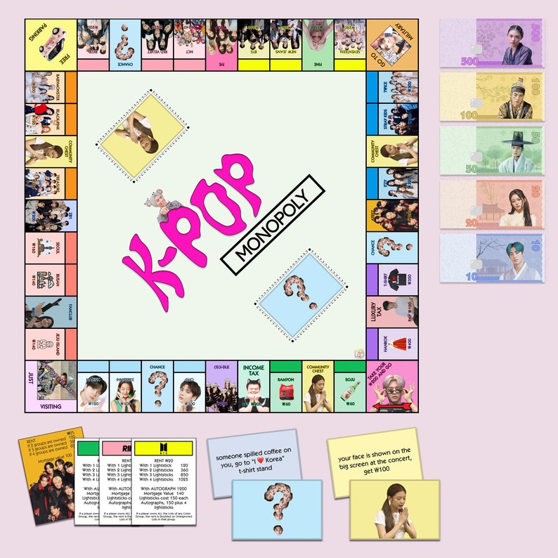 Printable K-pop Monopoly Board Game - Etsy