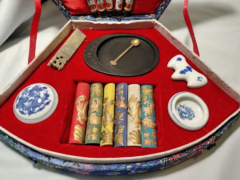 Vintage Chinese Caligraphy Set by Zhengda - Etsy