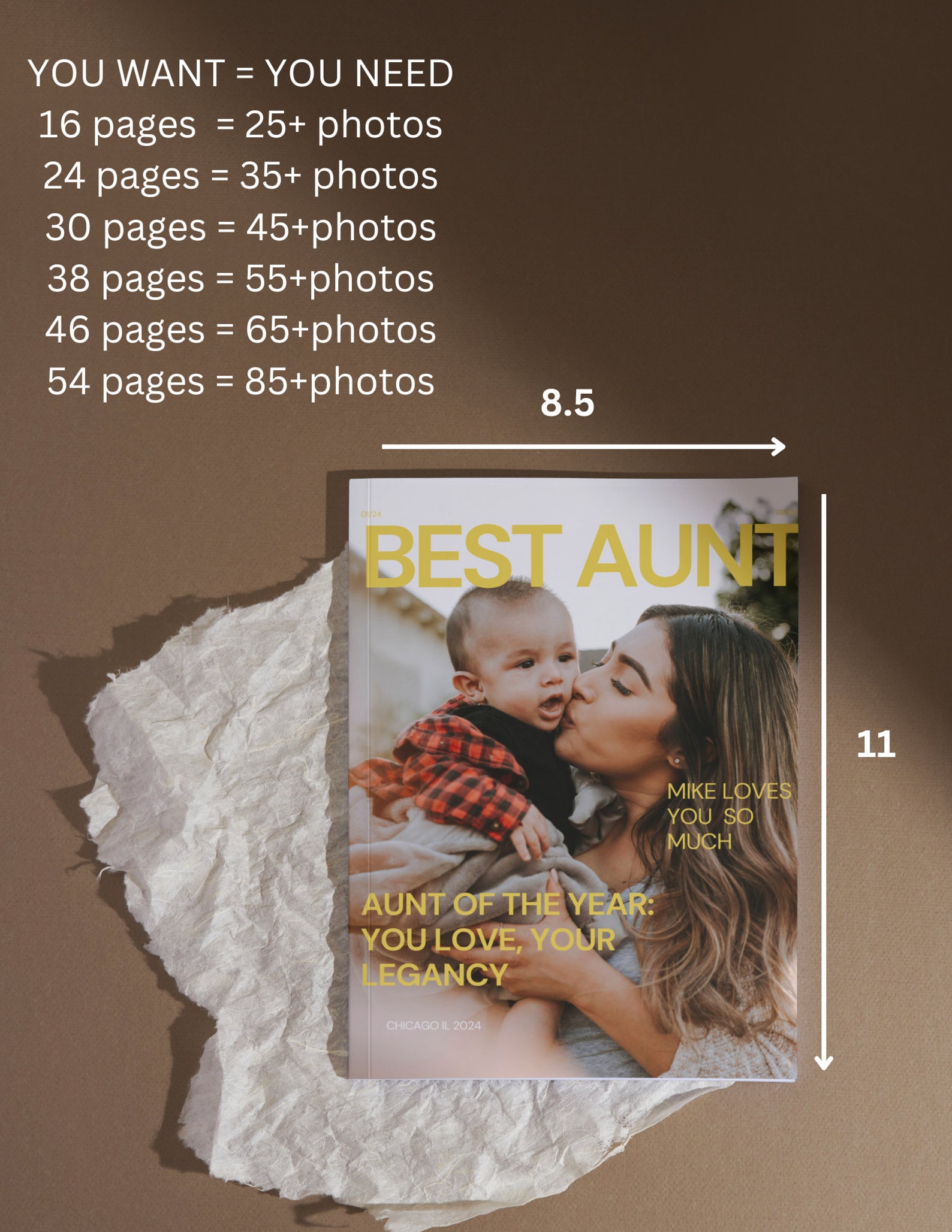 Personalized Family Memory Book Custom Family Magazine Keepsake Unique ...