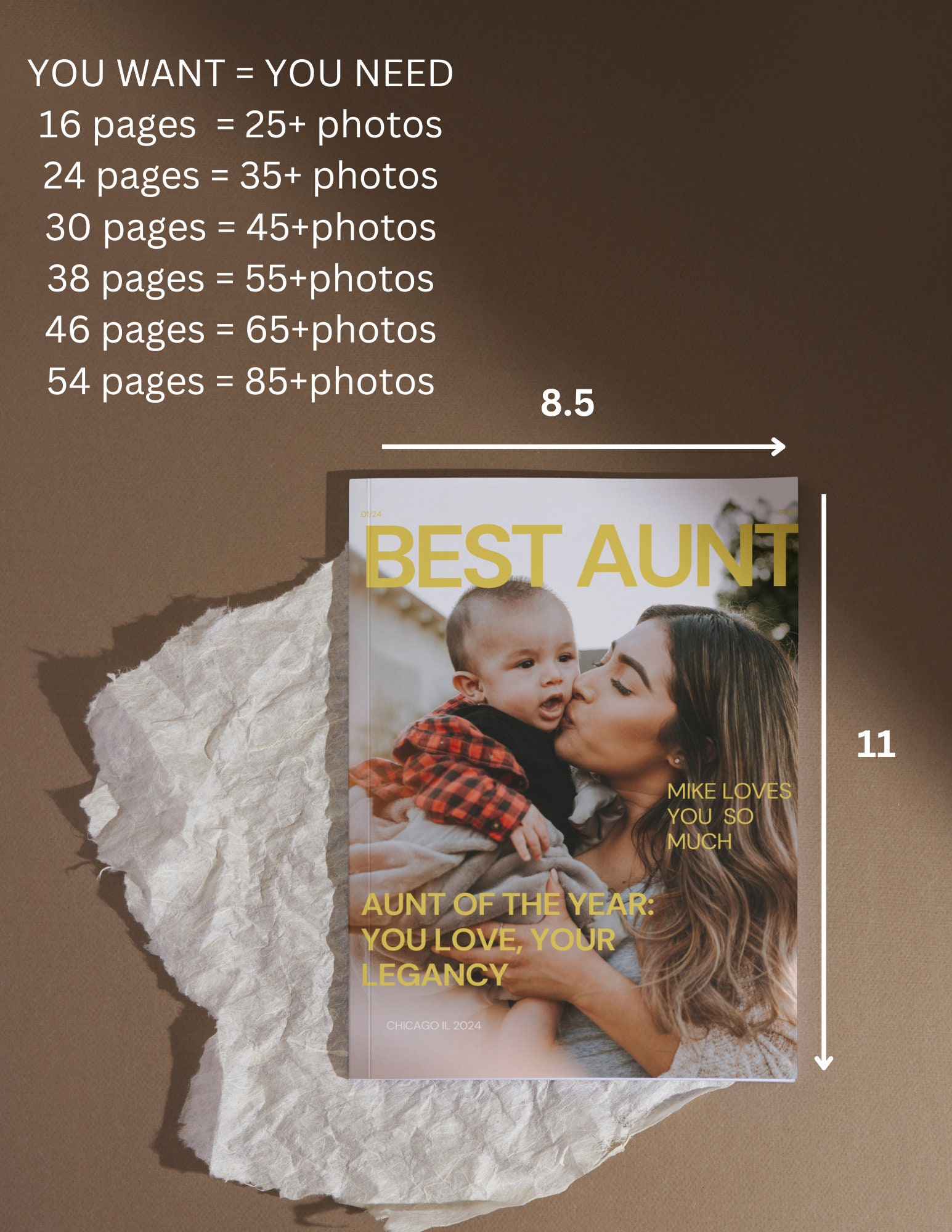 Personalized Family Memory Book Custom Family Magazine Keepsake Unique ...