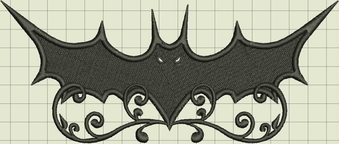 Damask Bat Digitized Embroidery Design Files in Filled or Applique - Etsy