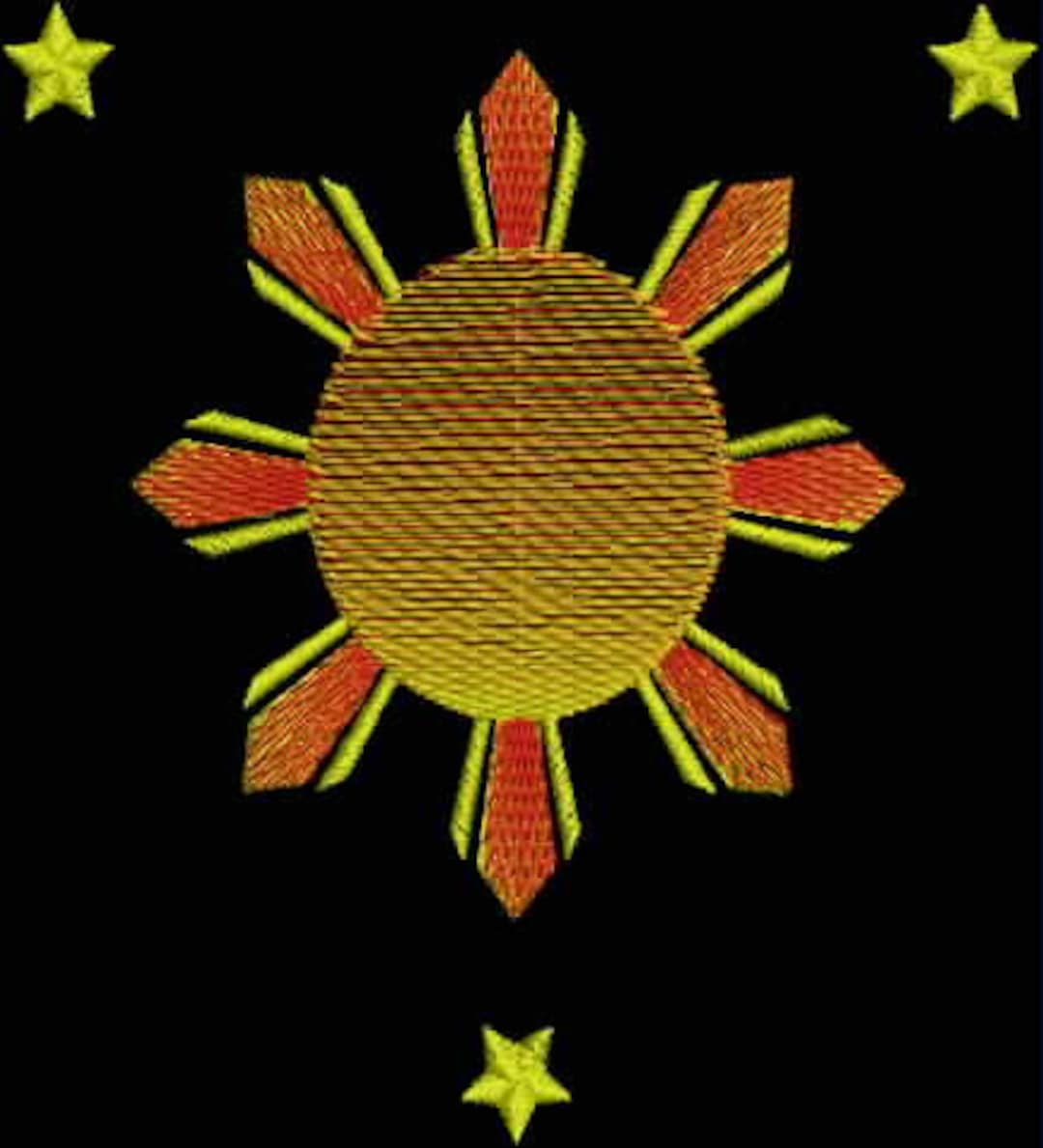 Pilipino Sun and Stars Embroidery Design Files - Etsy