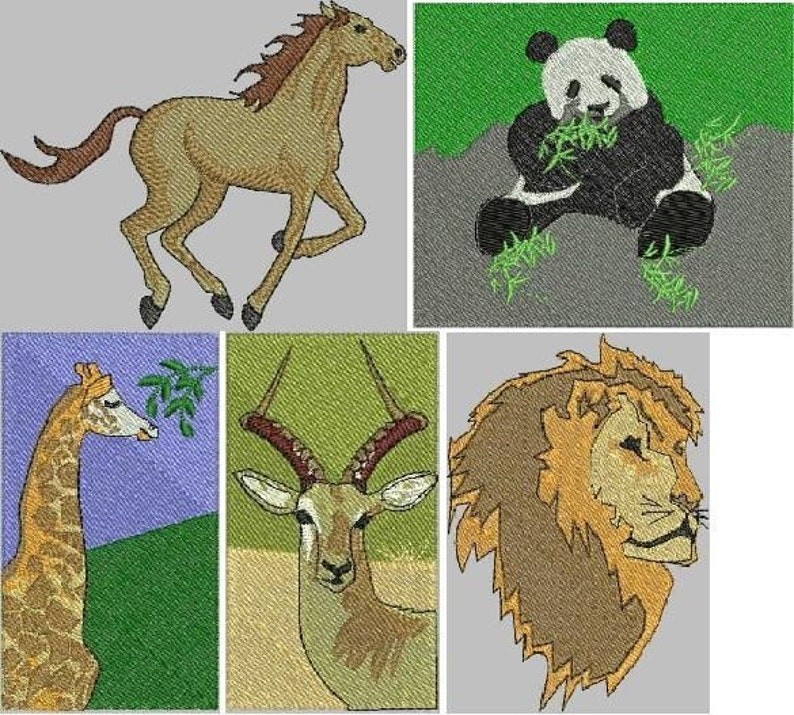 Wild Thing Zoo Animal Embroidery Design Files Collection - Etsy