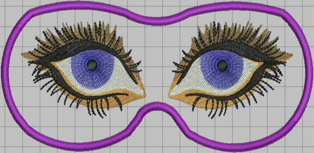 Eyemask Eyes Digitized Embroidery Design File - Etsy