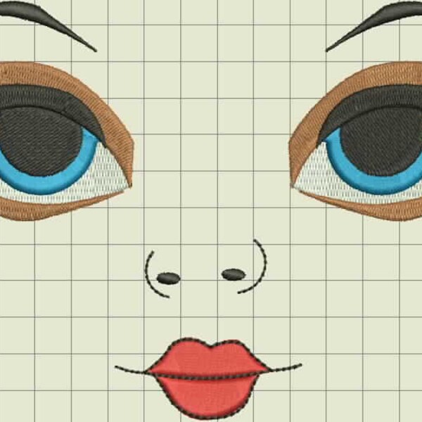 Doll Face Embroidery - Etsy