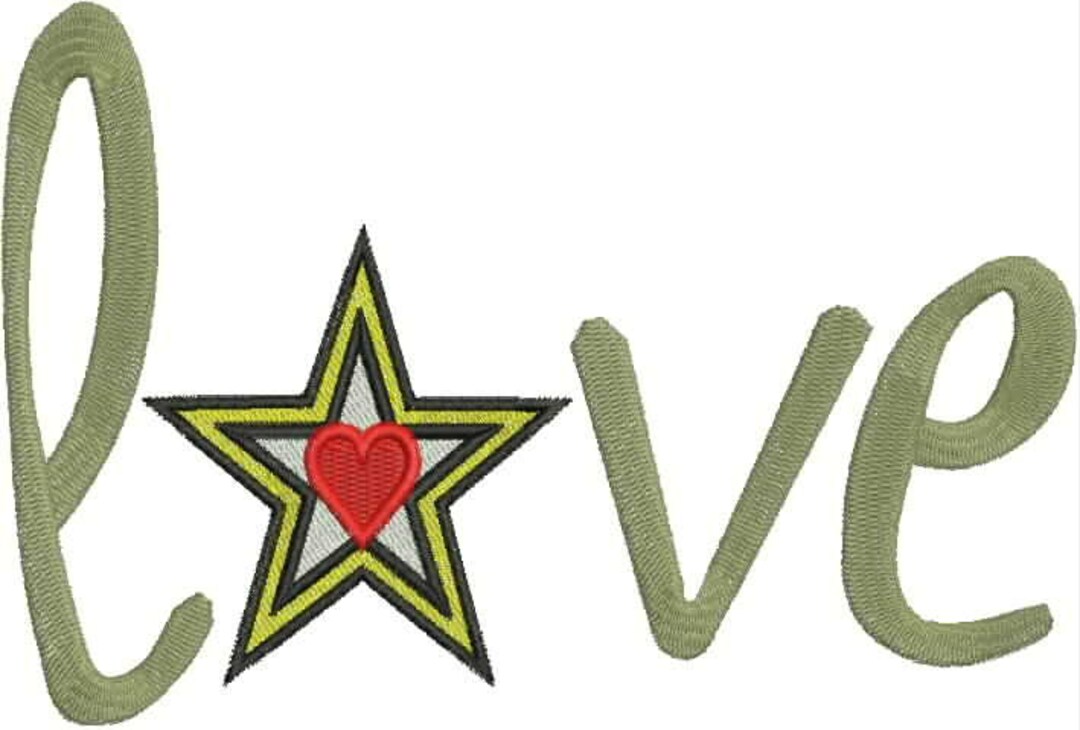 Army Love Embroidery Design Files - Etsy