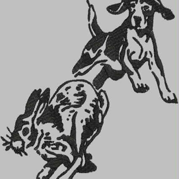 Beagle Chasing Rabbit - Etsy