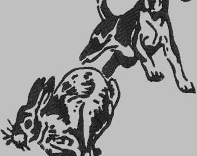 Beagle Chasing a Rabbit Digitized Embroidery Design Files - Etsy