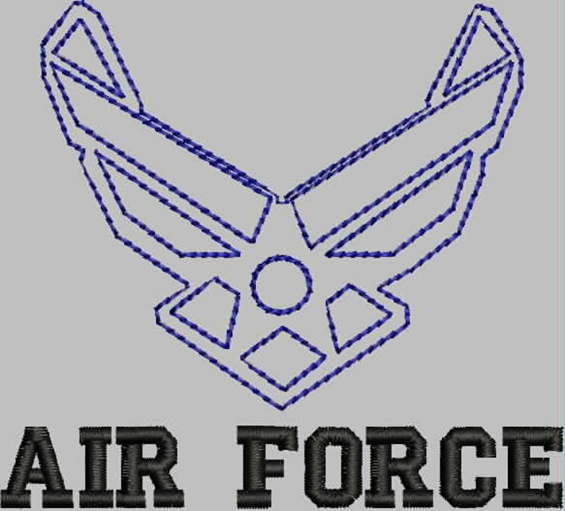 United States Air Force Outline Digitized Machine Embroidery - Etsy
