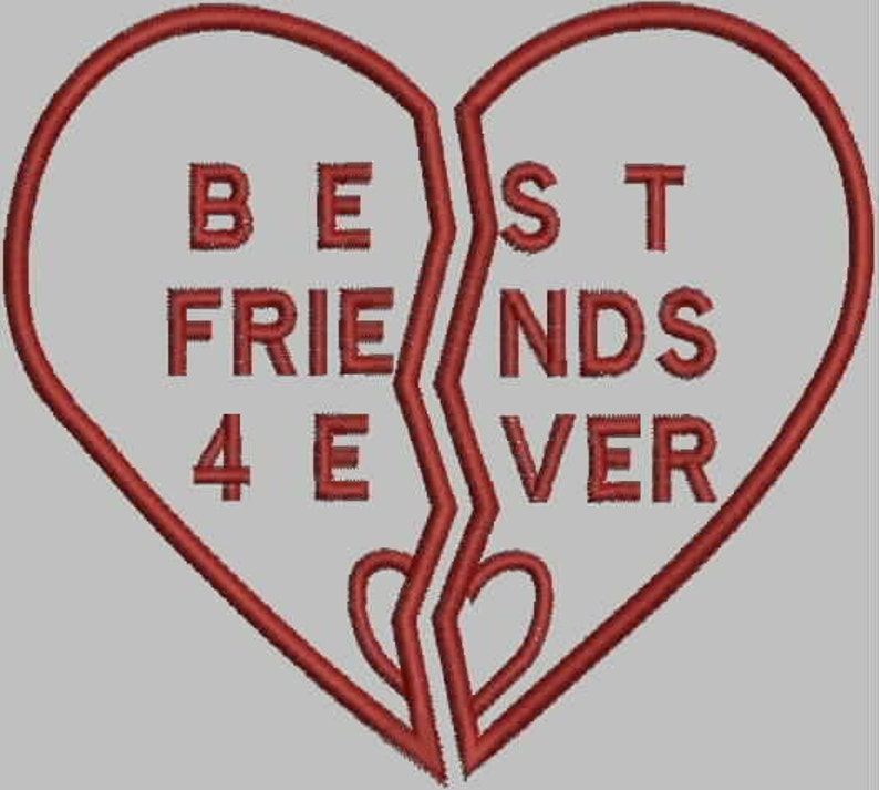 Best Friends 4 Ever Digitized Embroidery Design Files - Etsy
