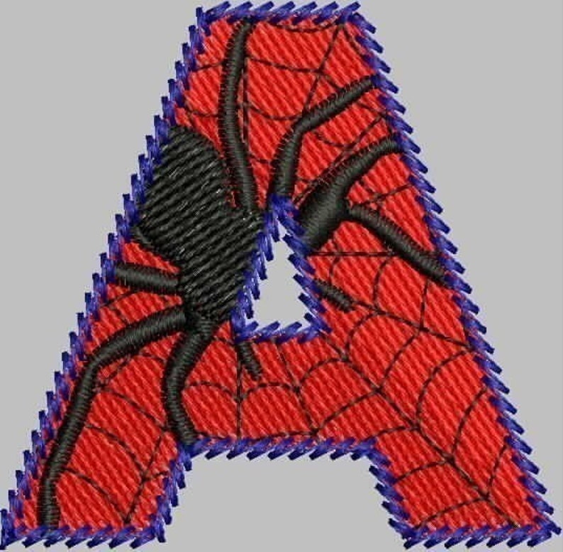 Arachnid Alphabet Spider Letters Machine embroidery | Etsy