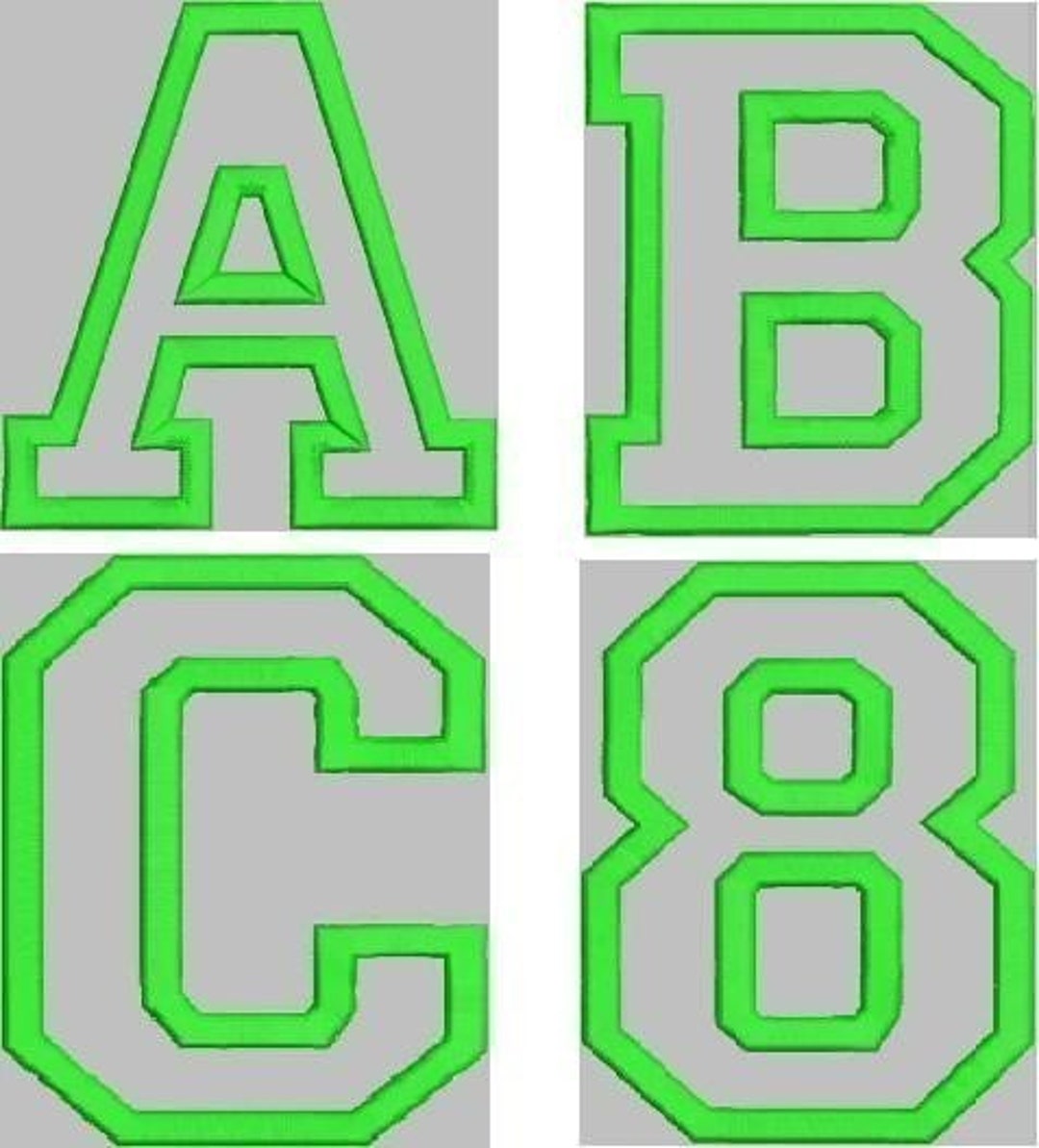 College Letters -- Applique Embroidery Design Files - Etsy