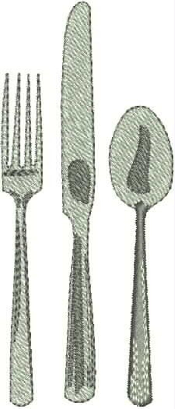 Silverware Embroidery Design Files | Etsy