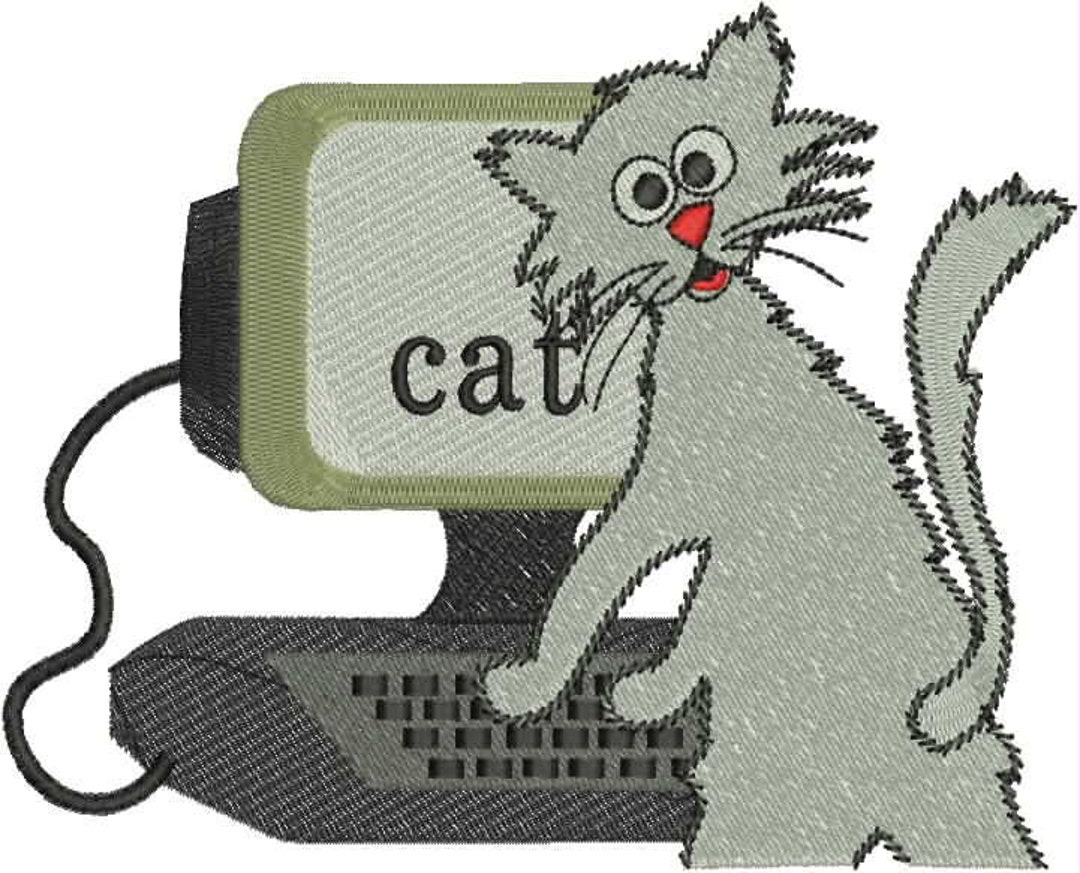 Compucat Computer Geek Embroidery Design Files - Etsy