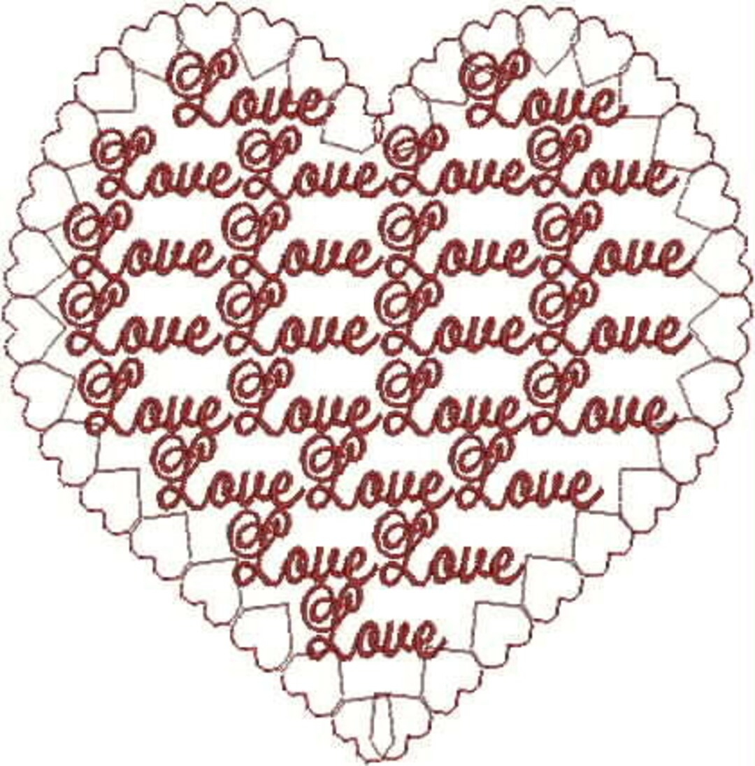 Love Heart Embroidery Design Files - Etsy UK