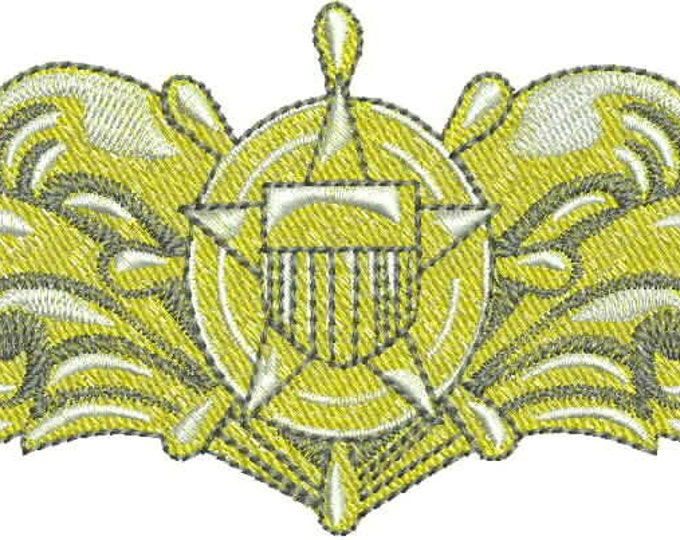 United States Coast Guard Cutterman's Pin Embroidery Design Files - Etsy