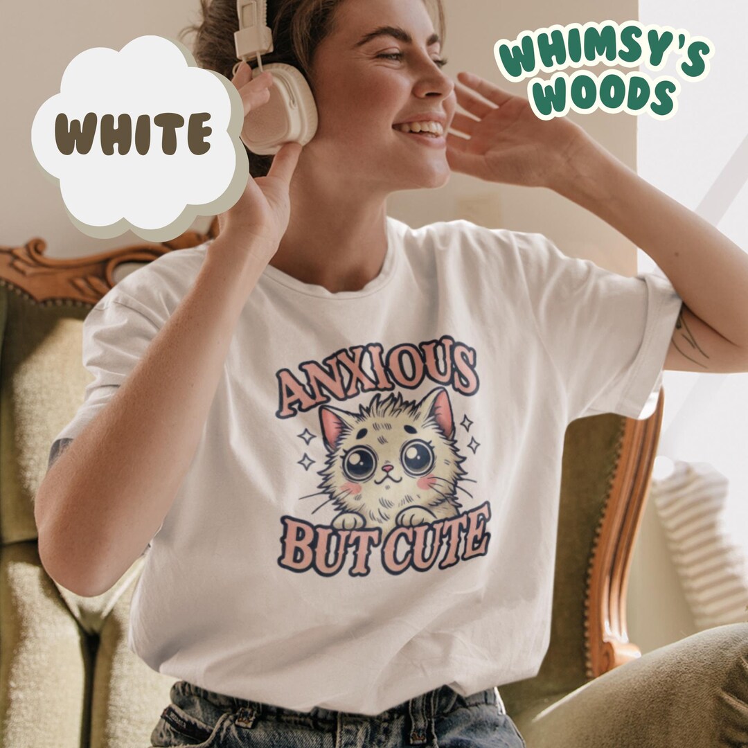 Anxiety Cat Tee, Mental Health Awareness Shirt, Cute Gift for ...