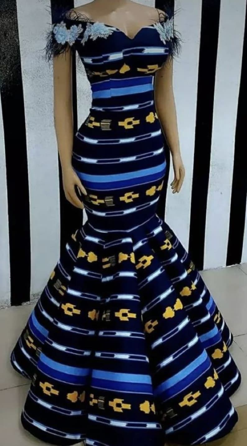 African Ankara Prom Dress, African Ankara Wedding Attire, African ...