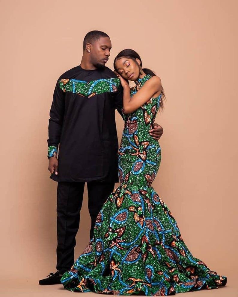 African Couple Outfit, African Couple Attire, African Couple Ankara ...