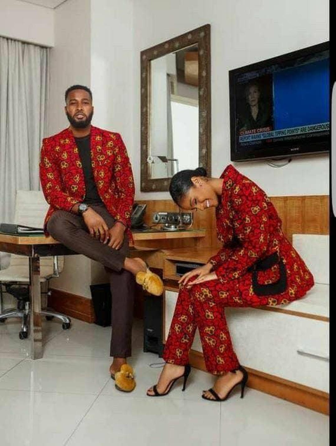 African Wedding Outfit, African Couple Attire, African Couple Ankara ...