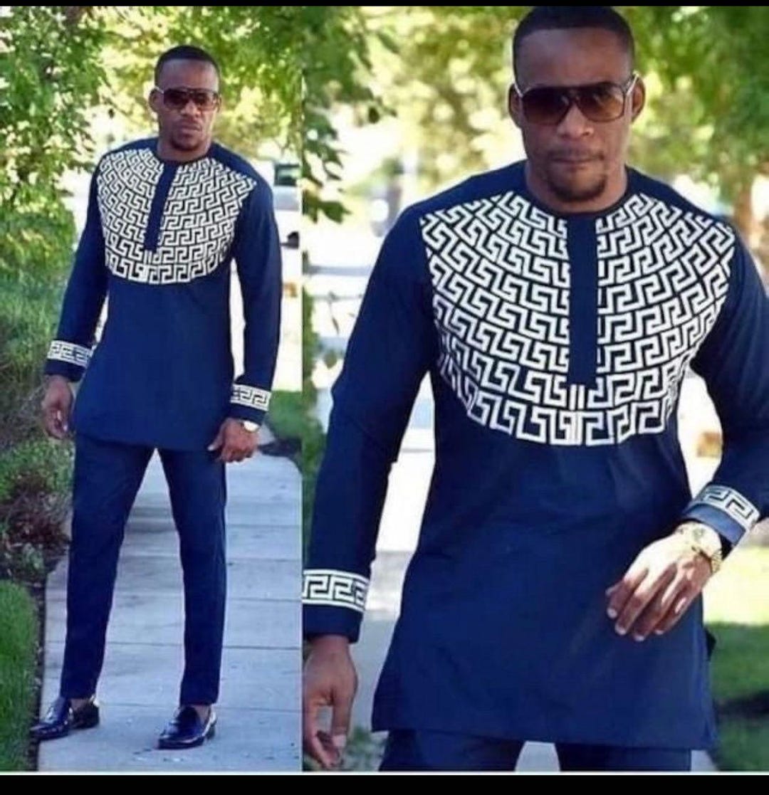 African Men's Outfit, African Wedding Attire, African Men's Traditional ...