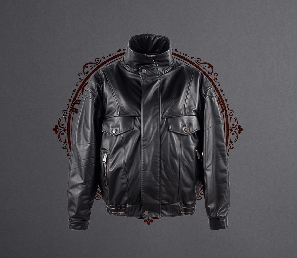 Handmade Genuine Black Leather Jacket for Men Oversized Black Leather ...
