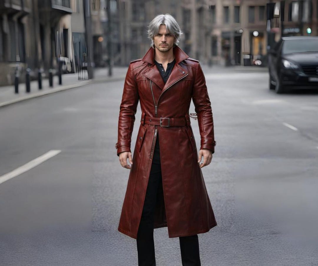 Dante Red Leather Coat - Steampunk Cosplay Jacket - Devil May Cry ...