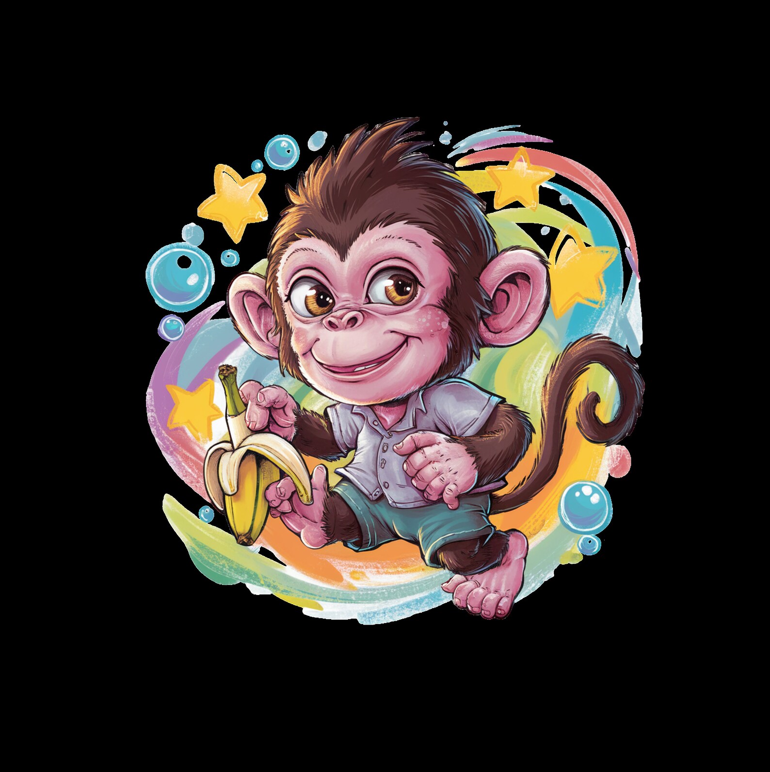 Funky Monkey Clipart Bundle Ape Clipart Cute Monkey Clipart Cartoon ...
