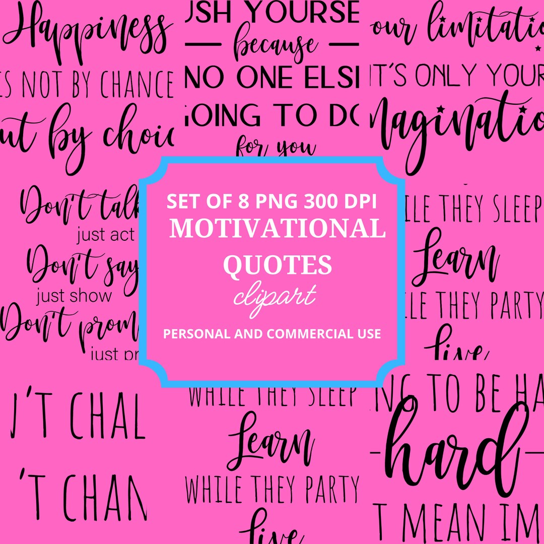 Motivational Clipart Bundle Inspirational Clip Art Planner Clipart ...