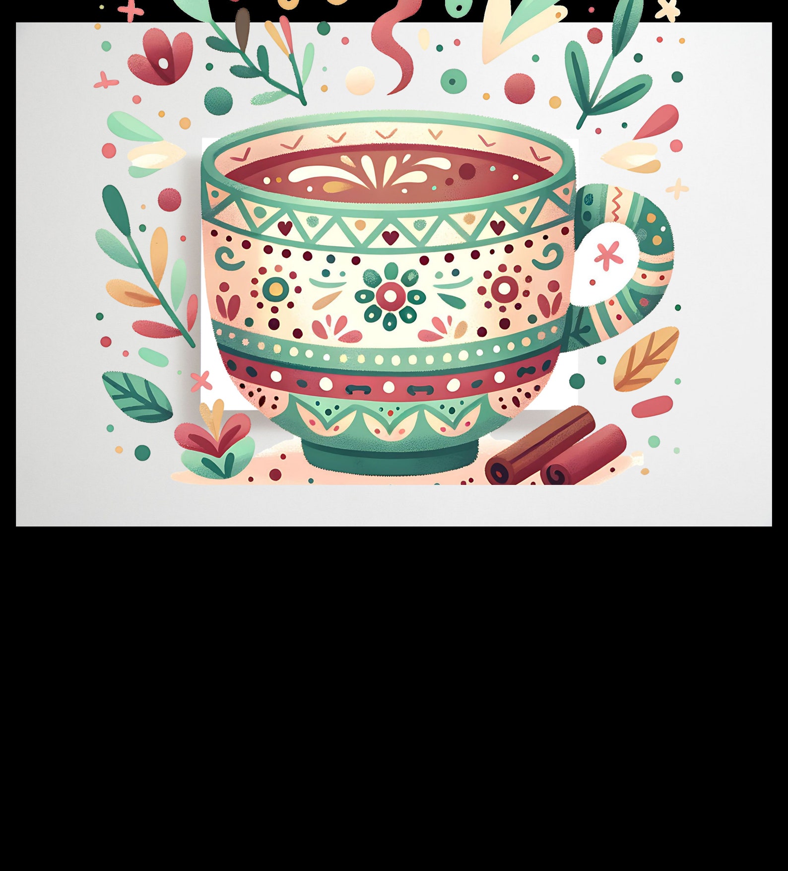Boho Tea Cup Tumbler Wrap Design ONLY PNG Boho Clipart Boho Rainbow ...