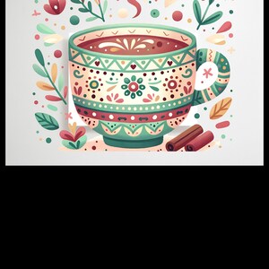 Boho Tea Cup Tumbler Wrap Design ONLY PNG Boho Clipart Boho Rainbow ...