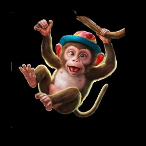 Funky Monkey Clipart Bundle Ape Clipart Cute Monkey Clipart Cartoon ...