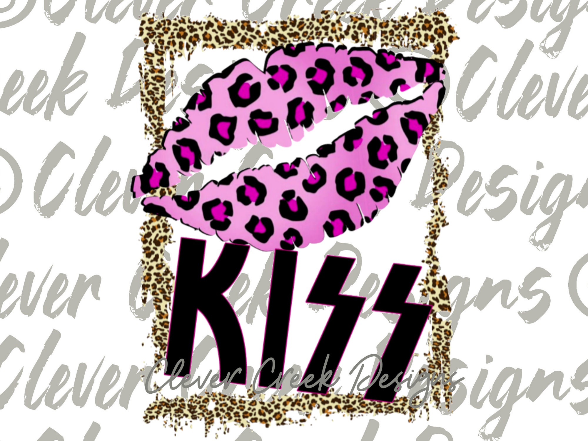 Kiss, Leopard,.png, Digital Download, Lips, Rock, Sublimation - Etsy