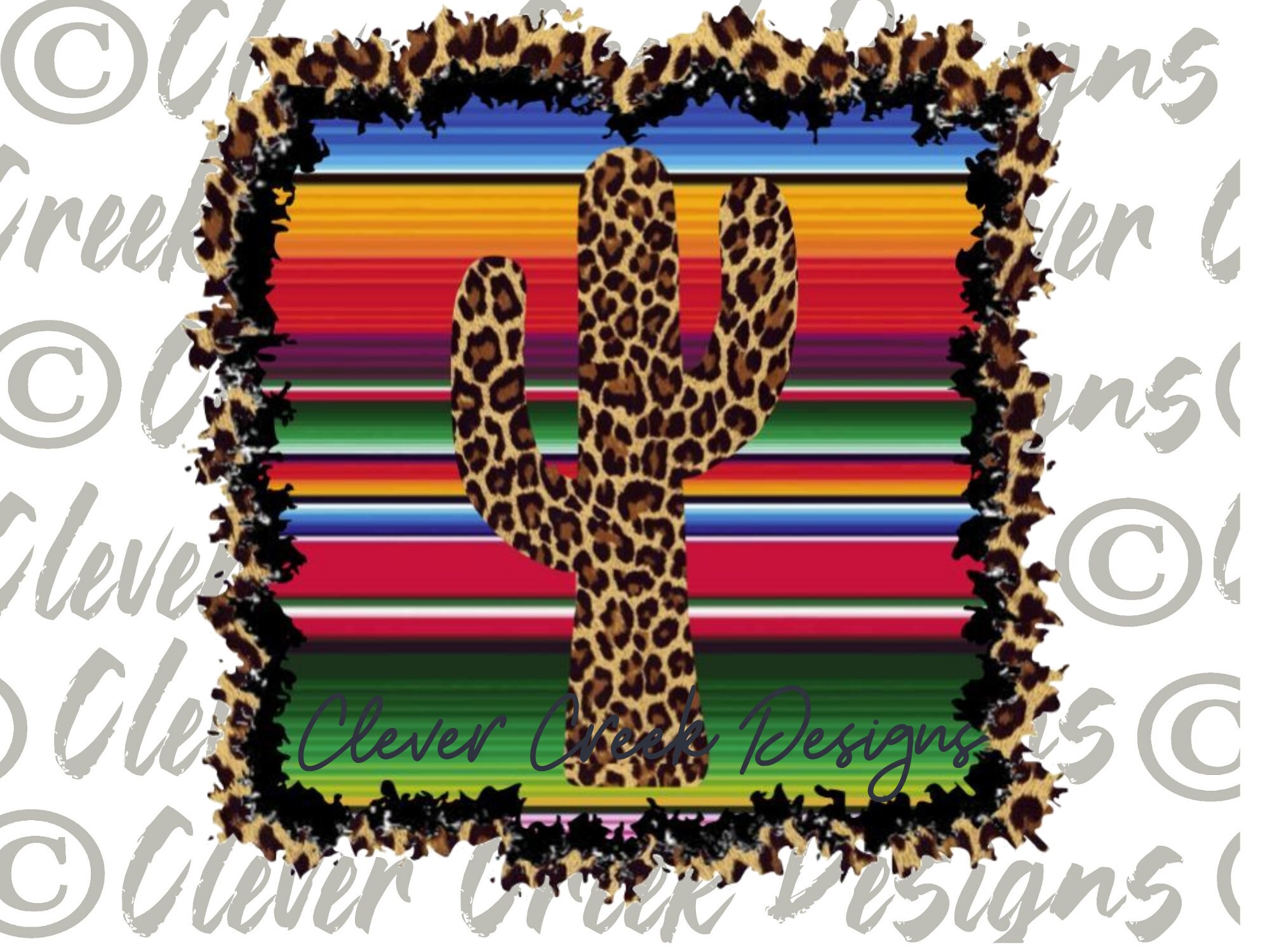 Leopard Cactus Sarape, .PNG, Sublimation, Digital Download, Southwest ...