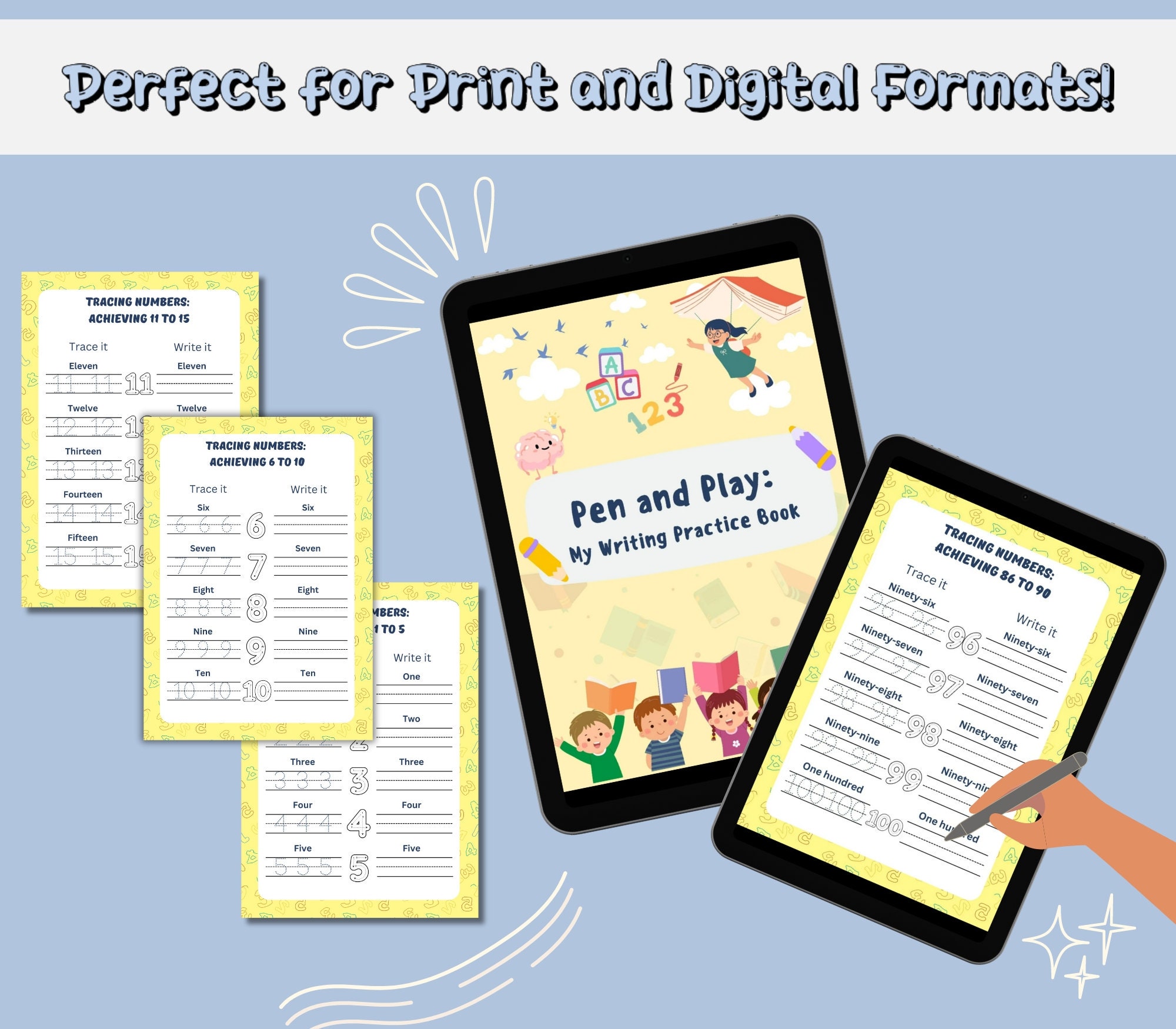 Numbers 1-100 Tracing Activity Book, Busy Book for Kids, Learn Counting ...