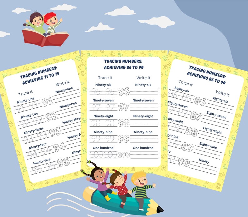 Numbers 1-100 Tracing Activity Book, Busy Book for Kids, Learn Counting ...