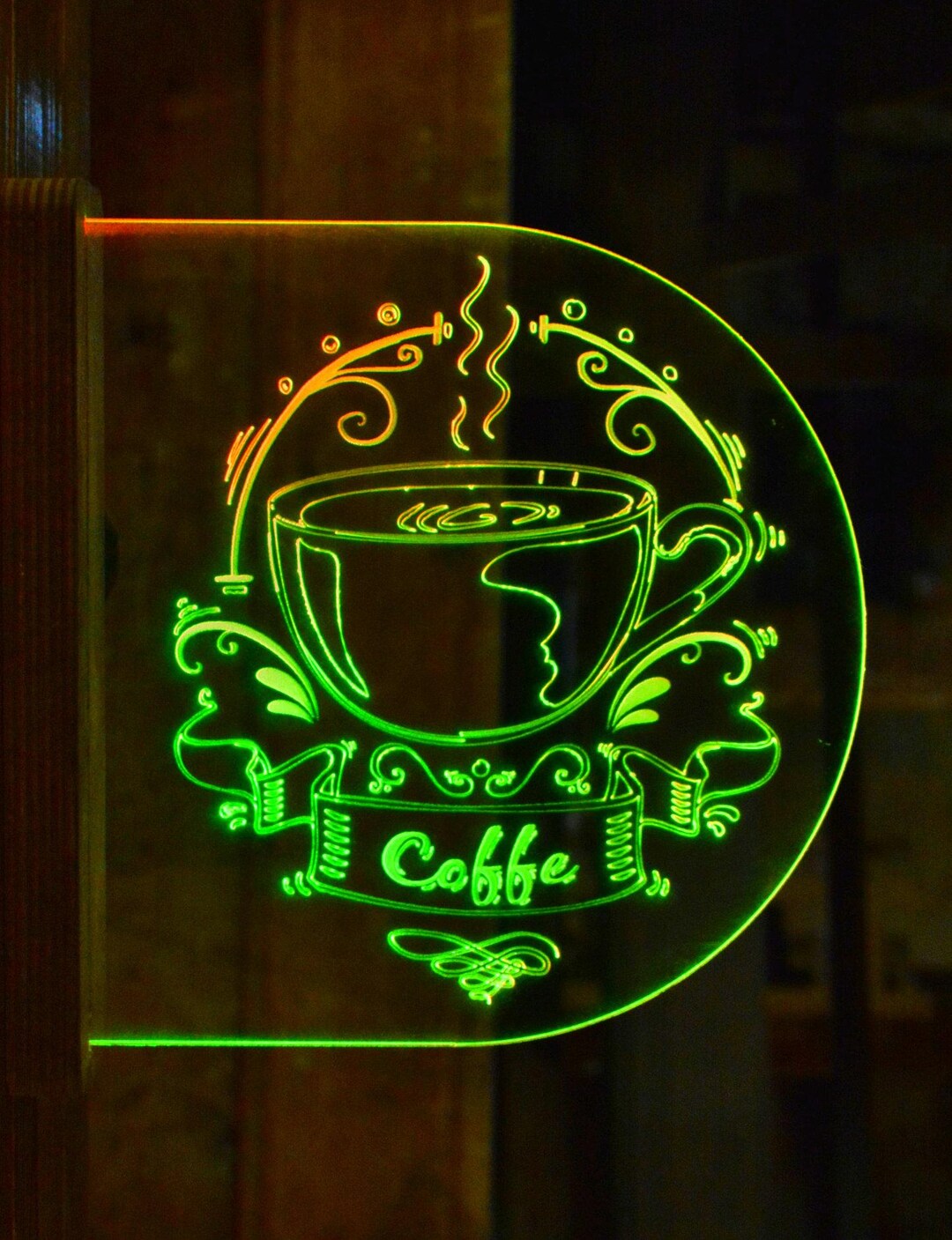 Coffee Neon Sign Illuminated Acrylic Sign Coffee Banner Wall Decor Home ...