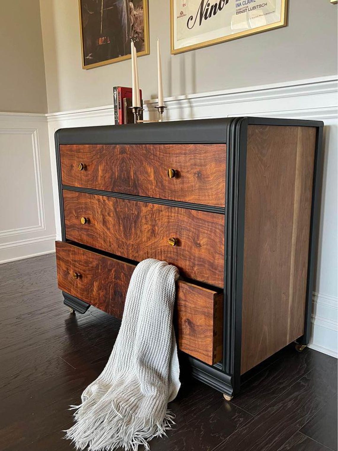 SOLD** Vintage, Burlwood Art Deco Lowboy Dresser | Buffet | Sideboard ...